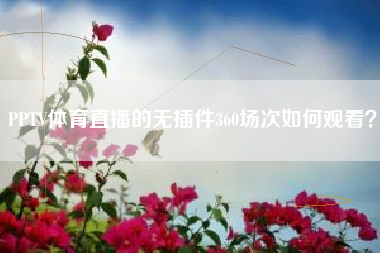 PPTV体育直播的无插件360场次如何观看？ - 黎都网